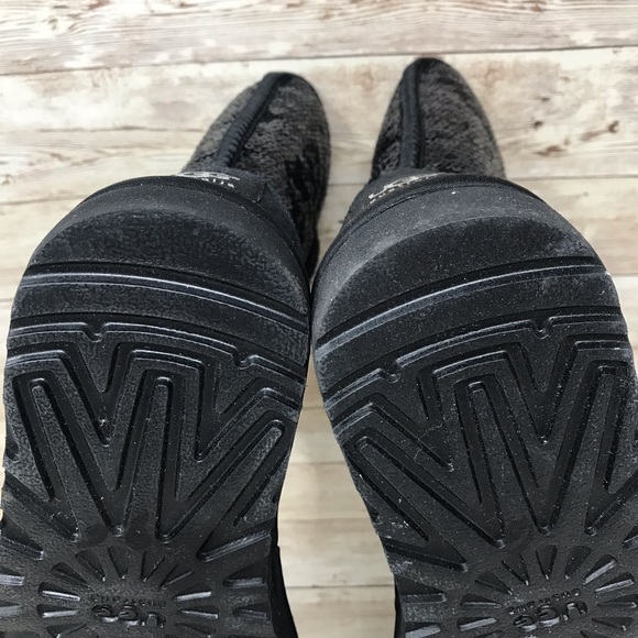 UGG | Shoes | Ugg Classic Short Cosmo Sequin Black Boot Size 6 | Poshmark